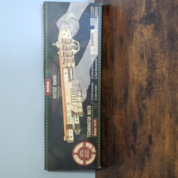 Rokr | Toys | New Diy Wood Puzzle Terminator M87 Working Rubber Band ...